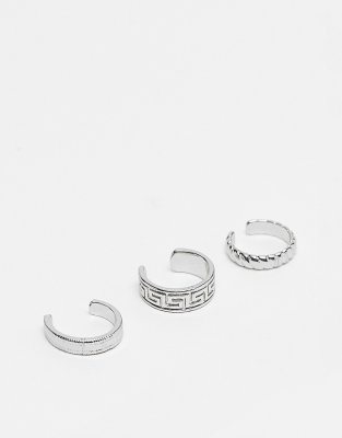 ASOS DESIGN 3 pack ear cuff set in silver tone | ASOS