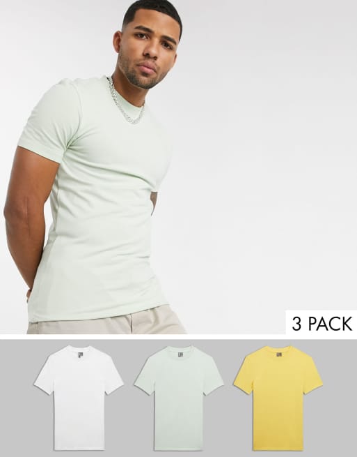 Asos Design 3 Pack Muscle Fit T Shirt Save Asos