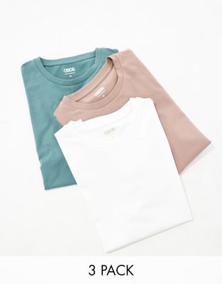 ASOS DESIGN 3 pack muscle fit t-shirts in multiple colours | ASOS