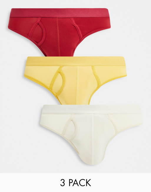Asos Design 3er Pack Mikrofaser Slips In Feuerfarben Asos