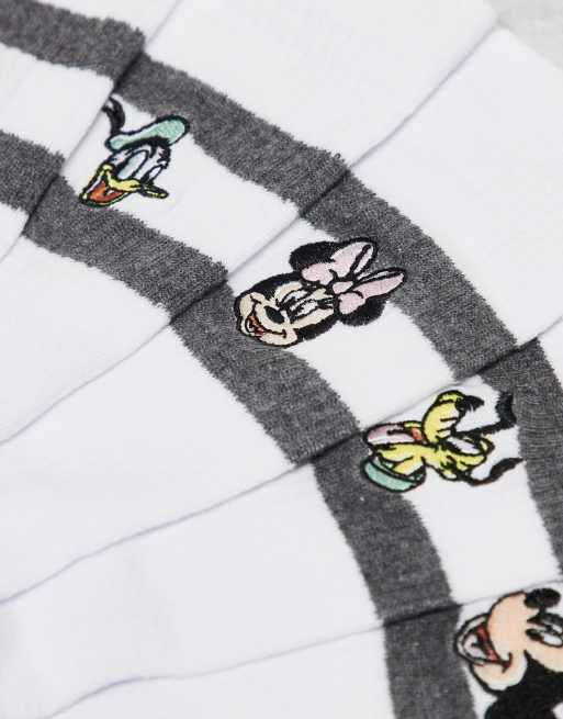ASOS DESIGN 5 pack Disney Mickey & Friends embroidery socks in white | ASOS