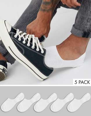 ASOS DESIGN 5 pack invisible liner sock in white save | ASOS