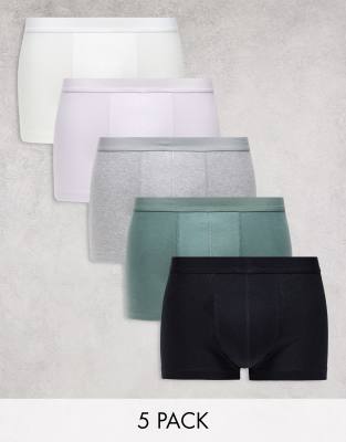 ASOS DESIGN 5 pack jersey trunks in multiple colors | ASOS