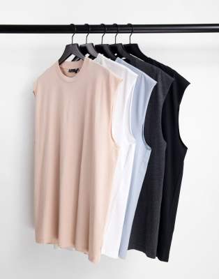 ASOS DESIGN 5 pack oversized singlet in multiple colours | ASOS