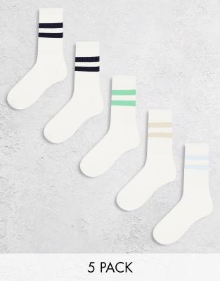 ASOS DESIGN 5 pack sport socks in white | ASOS