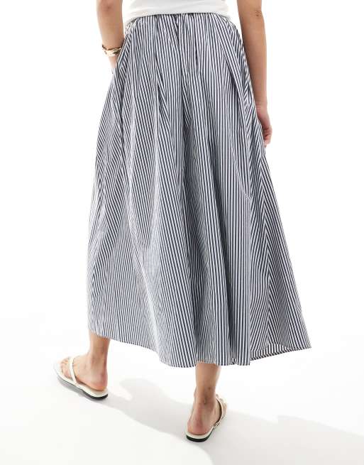 ASOS DESIGN a-line volume skirt in stripe | ASOS