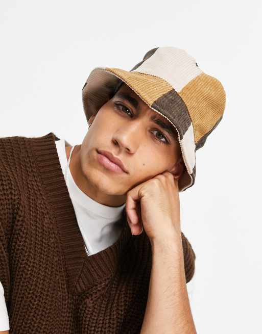 Asos Design Anglerhut Aus Cord In Braun Mit Geteiltem Design Asos