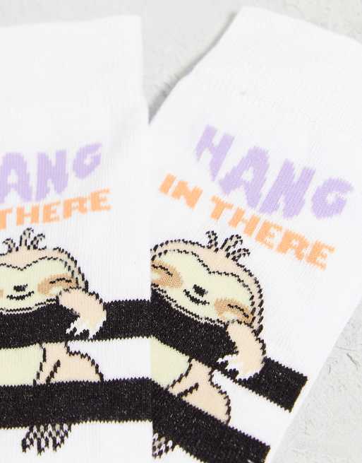 ASOS DESIGN ankle socks in white with Sloth | ASOS