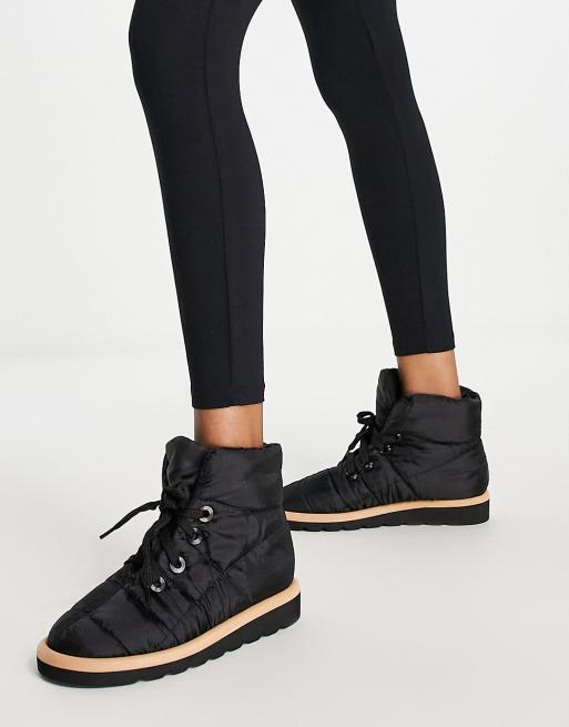 ASOS DESIGN Archie padded lace up boots in black | ASOS