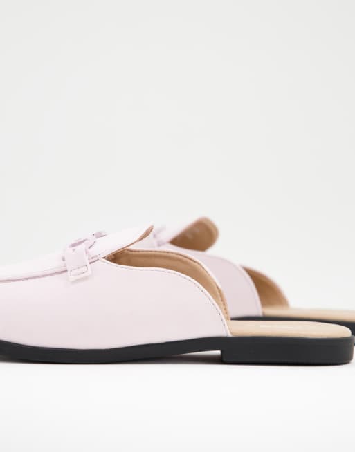 ASOS DESIGN backless mule loafer in lilac faux leather with snaffle | ASOS