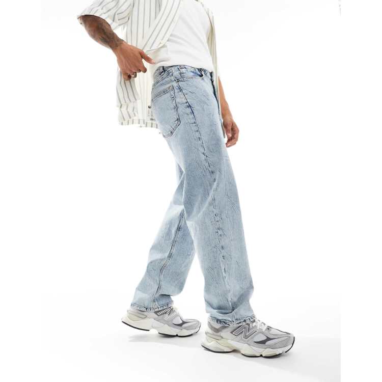 Light Acid Wash Mens Jeans