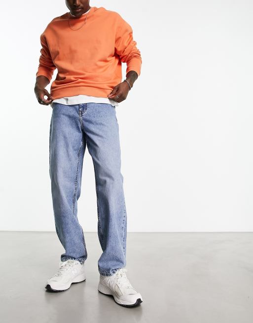 ASOS DESIGN baggy jeans in mid wash blue | ASOS