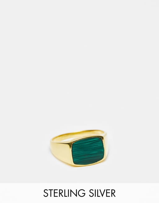 Asos Design Bague Pour Auriculaire En Argent Massif Plaqué Or 14