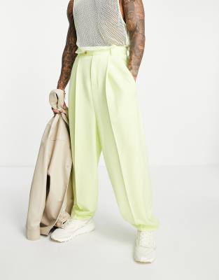 Asos Design Balloon Smart Pants In Yellow | ModeSens