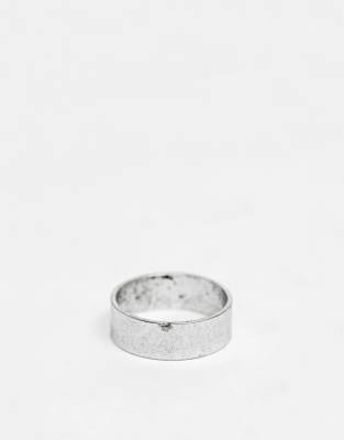 ASOS DESIGN band ring in burnished silver tone | ASOS