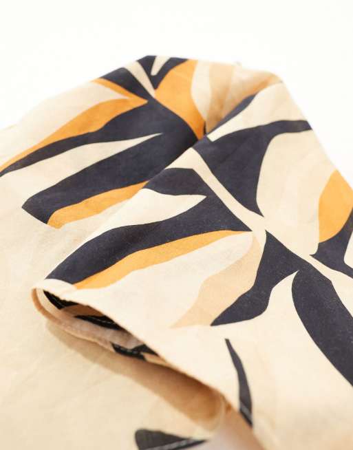 ASOS DESIGN bandana with botanical print in stone | ASOS
