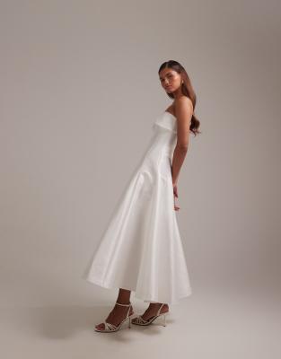 ASOS DESIGN bandeau structured wedding dress in ivory | ASOS