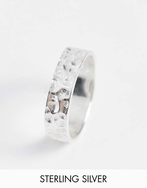 Asos Design Bandring Aus Sterlingsilber Mit Gehämmertem Design In