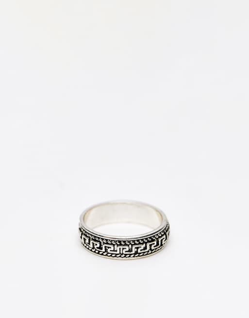 Asos Design Bandring Mit Griechischer Wellenstruktur In Polierter
