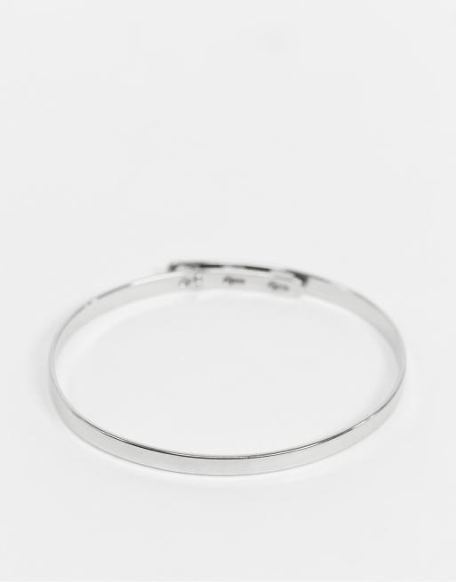 ASOS DESIGN bangle bracelet in minimal design in silver tone | ASOS