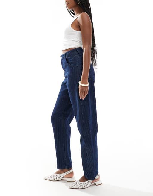 ASOS DESIGN barrel leg jeans in striped denim | ASOS