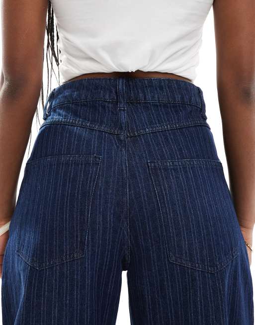 ASOS DESIGN barrel leg jeans in striped denim | ASOS