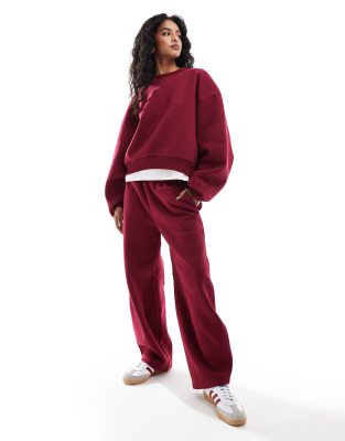 ASOS DESIGN barrel leg jogger in burgundy | ASOS