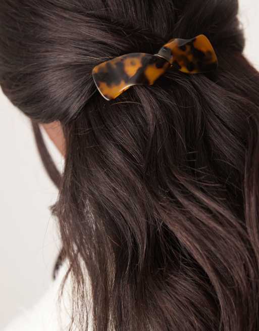 ASOS DESIGN barrette hair clip in tort | ASOS