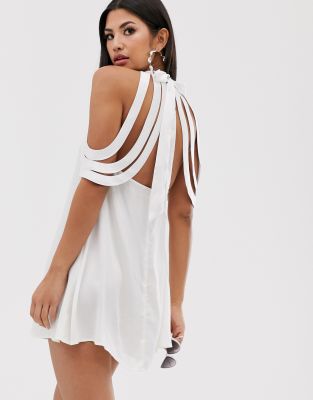 ASOS DESIGN beach cover up with drape lattice back detail | ASOS