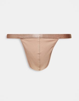 ASOS DESIGN – Beige stringkalsonger i ton-i-ton | ASOS
