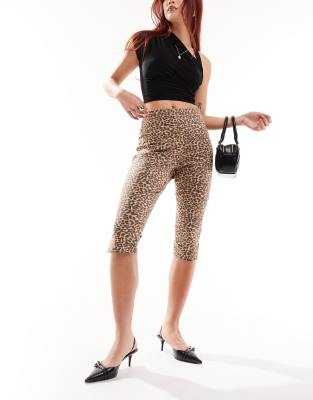 ASOS DESIGN bengaline capri pants in leopard print | ASOS