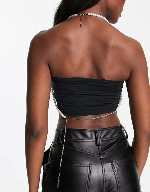 ASOS DESIGN body harness with layered graduated pearl design | ASOS