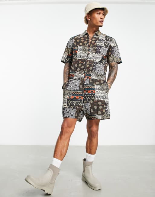 Asos Design Boilersuit In Pattern Print Asos