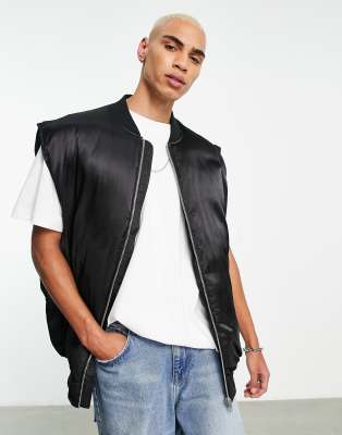 ASOS DESIGN - Bomber sans manches ultra oversize - Noir | ASOS
