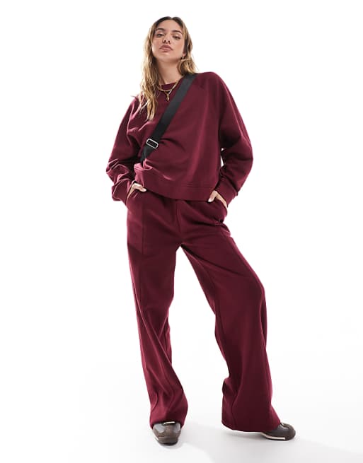 ASOS DESIGN – Bordowy zestaw dresowy z raglanową wstawką | ASOS ASOS DESIGN – Bordowy zestaw dresowy z raglanową wstawką | ASOS
