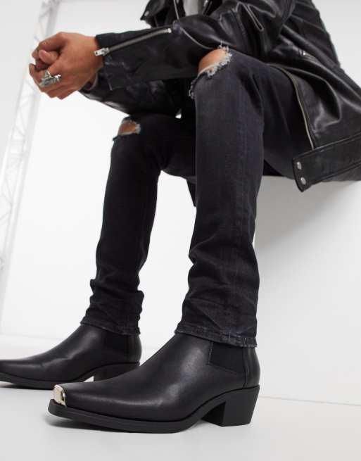 ASOS DESIGN - Bottines Chelsea style western à talons cubains en ...