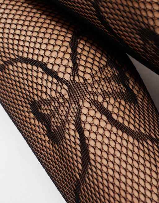 ASOS DESIGN bow net tights in black | ASOS