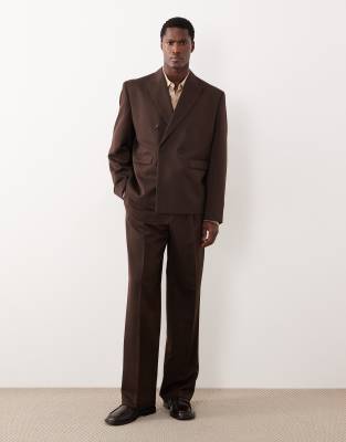 ASOS DESIGN boxy double breasted suit in black | ASOS