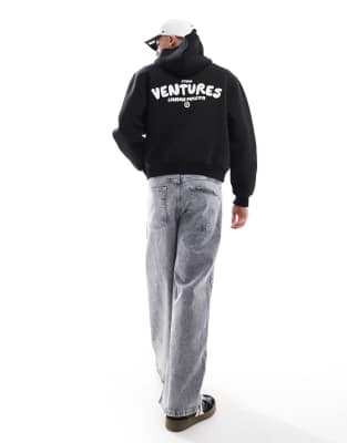 ASOS DESIGN boxy hoodie with puff bubble print in black | Smart Closet