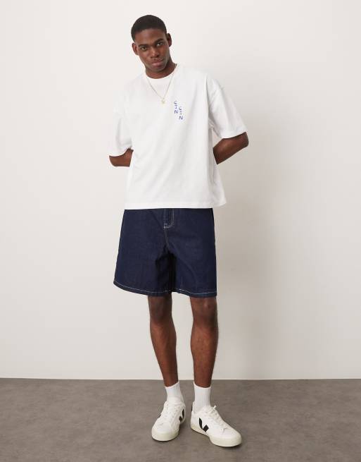 ASOS DESIGN boxy oversized T-shirt with cartoon graphic in white | ASOS