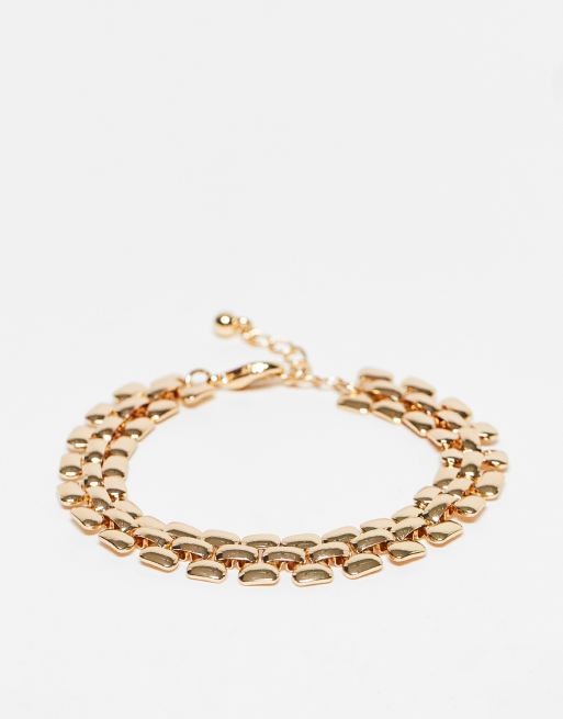 Asos Design Bracelet à Maillons Style Montre Doré Asos