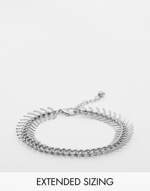 Asos Design Bracelet Effet Colonne Vertébrale Argenté Asos