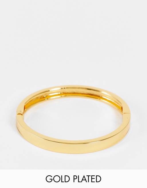 Asos Design Bracelet Jonc En Plaqué Or 14 Carats Doré Asos