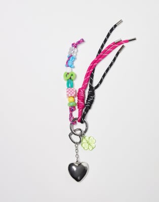 ASOS DESIGN - Breloque de sac trèfle et cœur - Multicolore | ASOS
