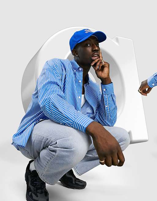 ASOS DESIGN - Camicia dad extra oversize blu rigato | ASOS ASOS DESIGN - Camicia dad extra oversize blu rigato | ASOS