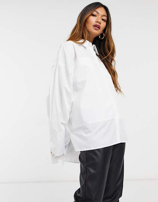ASOS DESIGN - Camicia dad oversize comoda bianca con pannelli | ASOS ASOS DESIGN - Camicia dad oversize comoda bianca con pannelli | ASOS