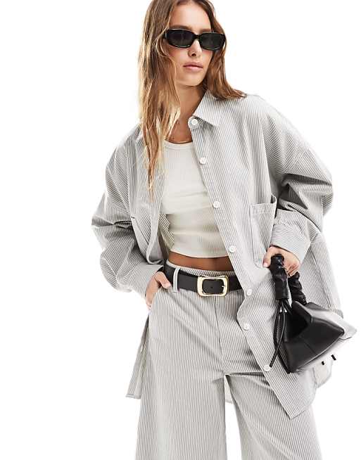 ASOS DESIGN - Camicia oversize grigia a righe | ASOS ASOS DESIGN - Camicia oversize grigia a righe | ASOS