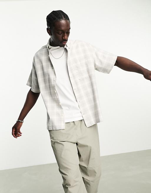 ASOS DESIGN - Camicia oversize taglio lungo squadrata grigio a quadri ... ASOS DESIGN - Camicia oversize taglio lungo squadrata grigio a quadri ...