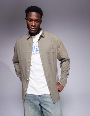 ASOS DESIGN - Camicia Oxford squadrata oversize grigia | ASOS