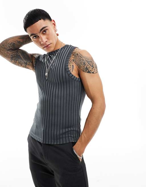 ASOS DESIGN - Canotta a coste attillata grigia | ASOS ASOS DESIGN - Canotta a coste attillata grigia | ASOS